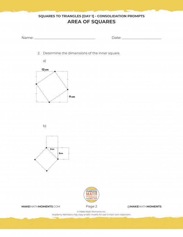Squares To Triangles | Pythagorean Theorem | Problem Based Math Unit
