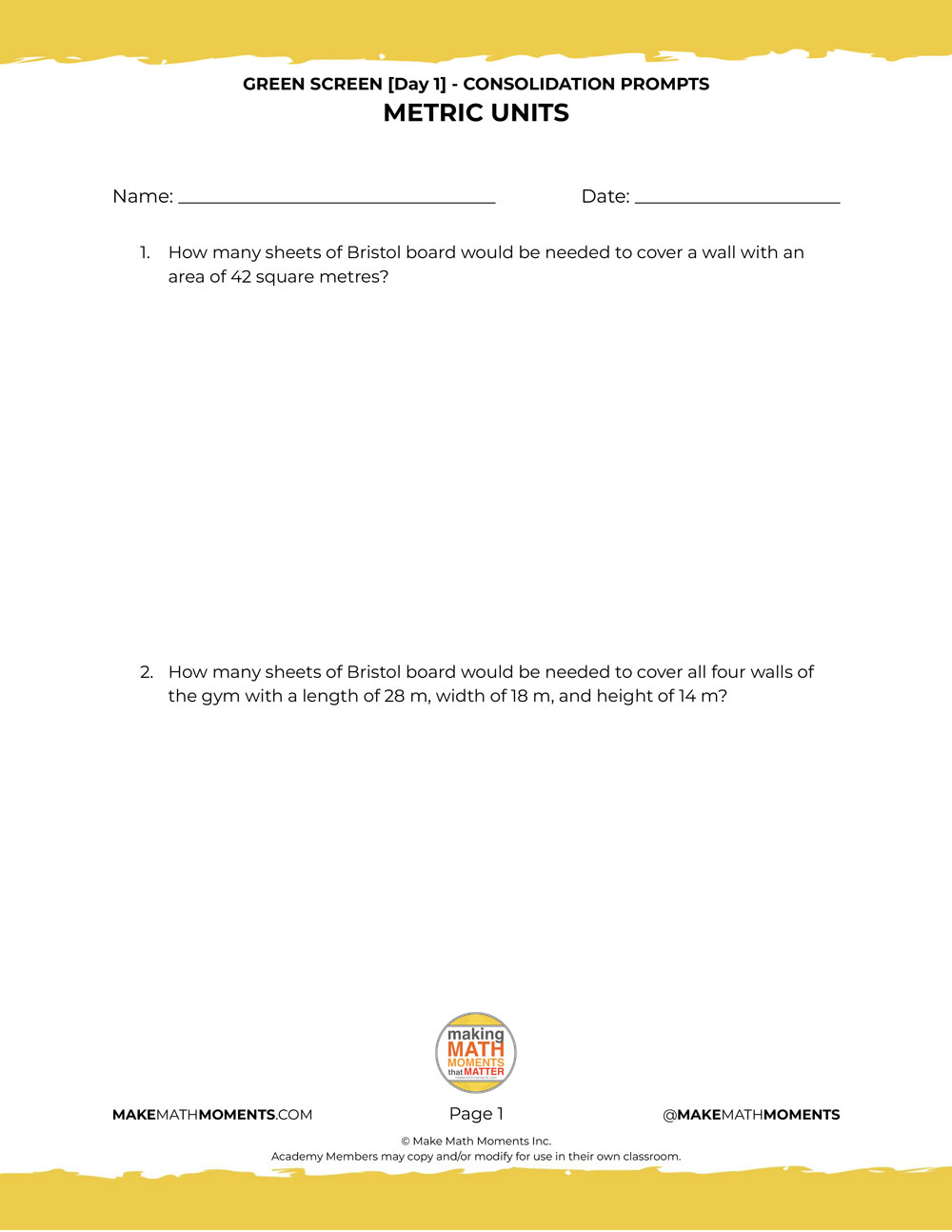 Green Screen - Make Math Moments Academy