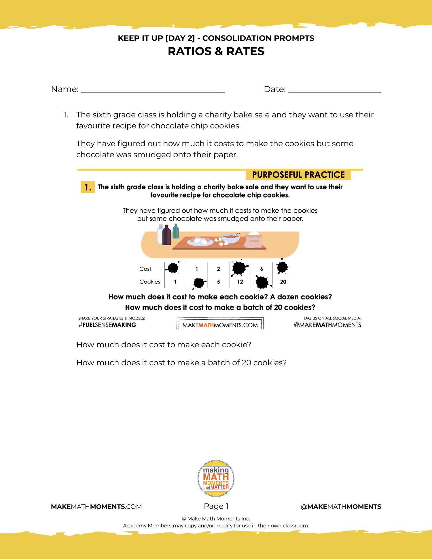 Keep It Up [Day 2] | Ratios, Rates, Proportions and Percents Practice ...