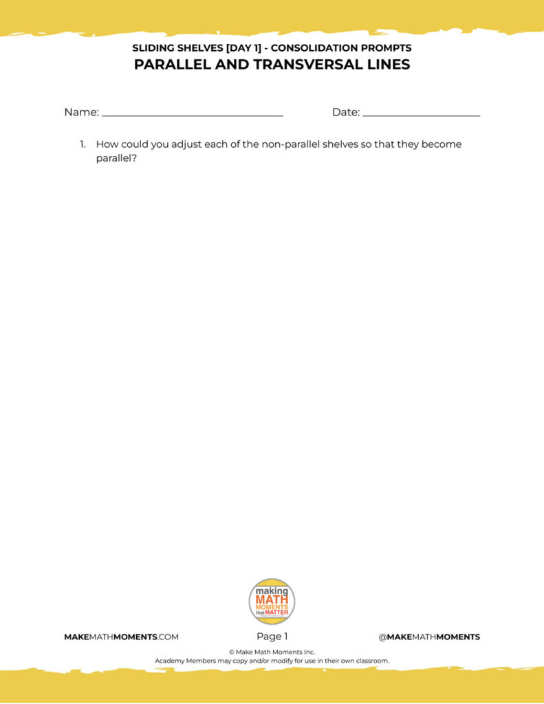 Sliding Shelves - Make Math Moments Academy