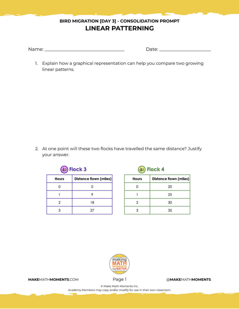 Bird Migration [Day 3] | Real World Linear Patterning Lesson | 3 Act ...