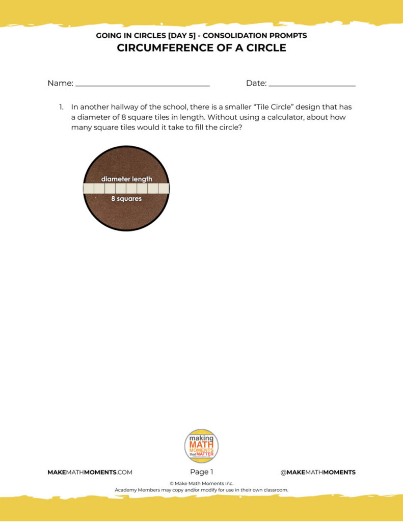 Going In Circles! [Day 5] | Tile Circle: Area of a Circle 3 Act Math Task