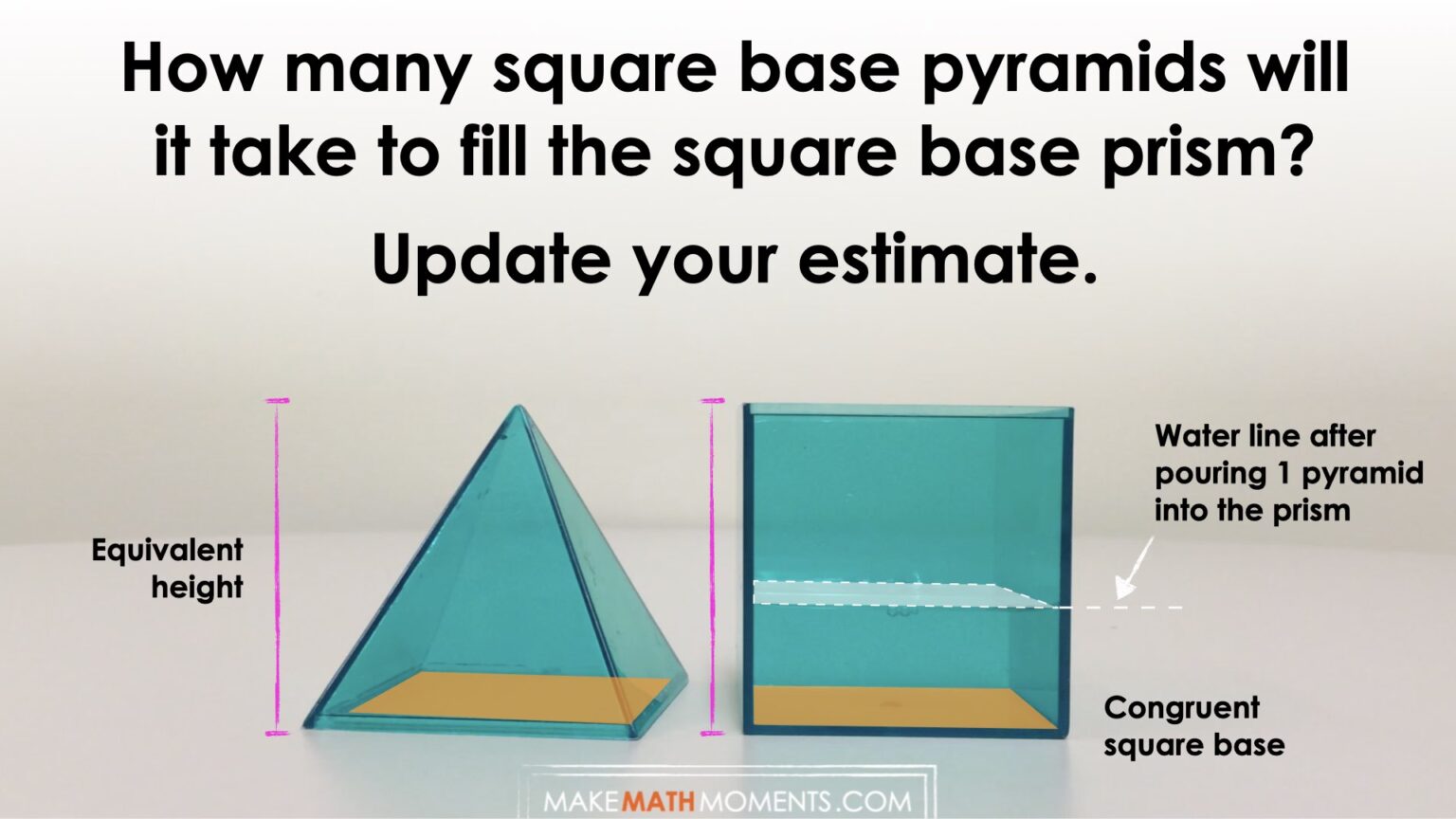 Prisms and Pyramids | Comparing the Volumes of Prisms & Pyramids