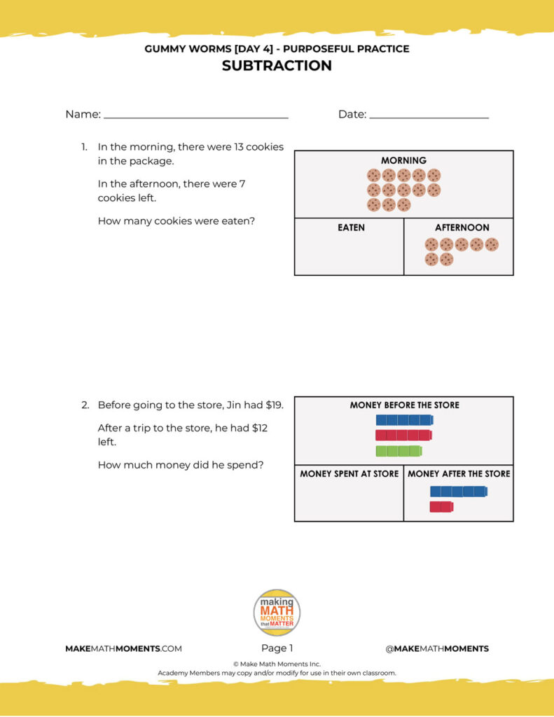 Gummy Worms [Day 4] - Make Math Moments Academy
