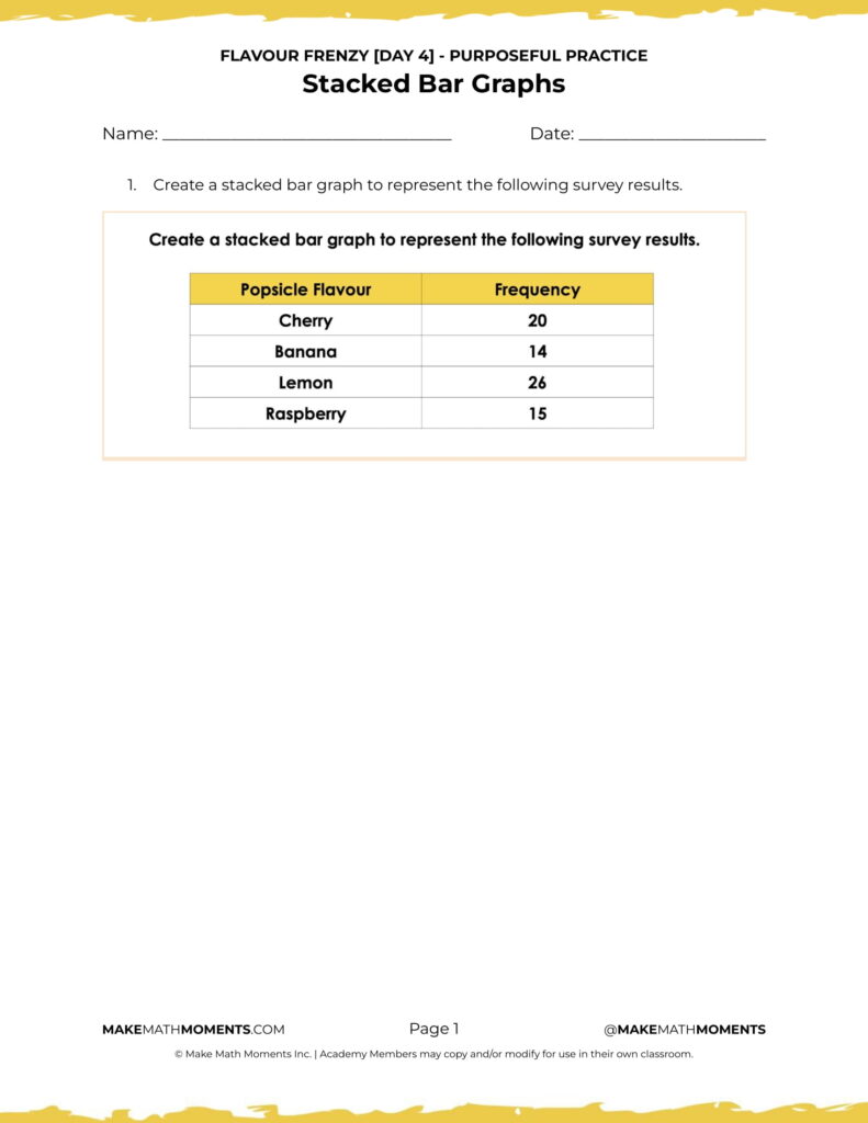Flavour Frenzy [Day 4] - Stacked Bar Graph Practice Worksheets