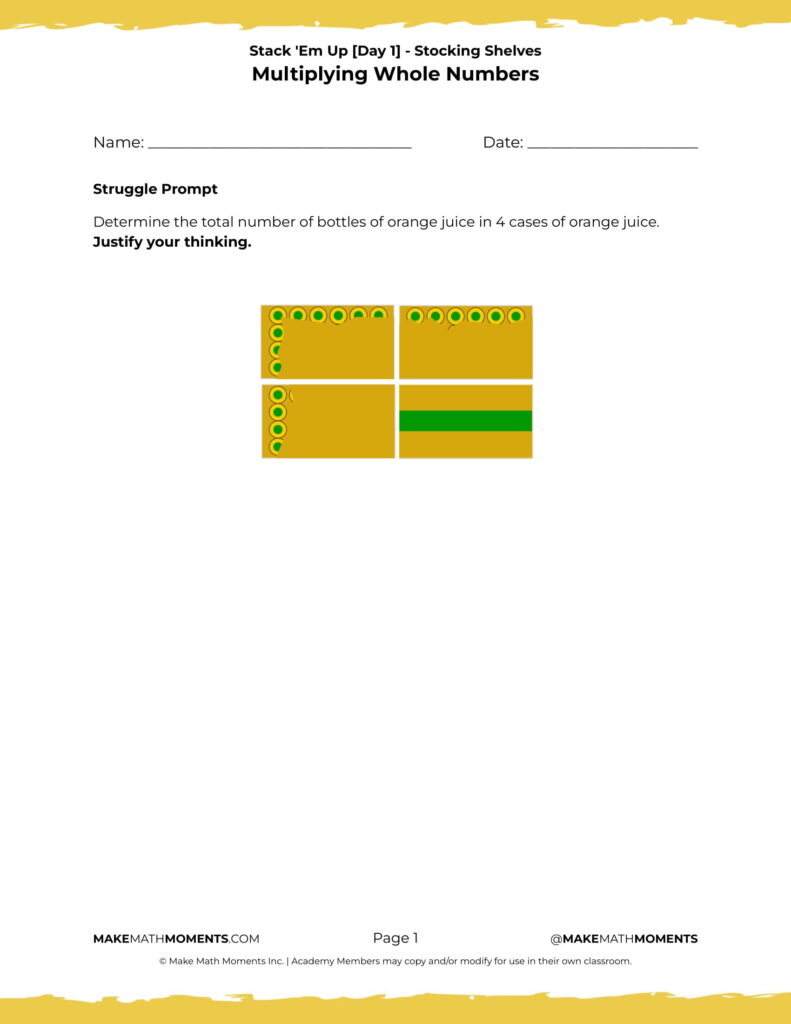 Stack 'Em Up | Multiplying Whole Numbers | Properties of Multiplication