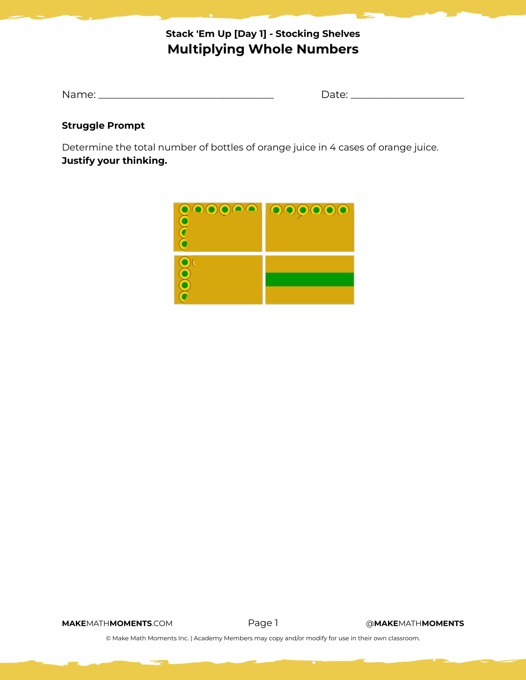 Stack 'Em Up | Multiplying Whole Numbers | Properties of Multiplication