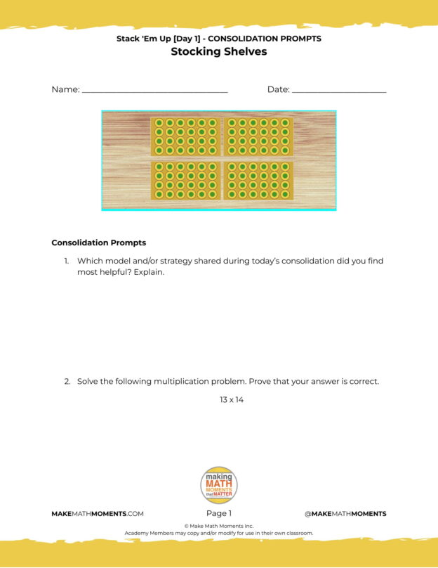 Stack 'Em Up | Multiplying Whole Numbers | Properties of Multiplication